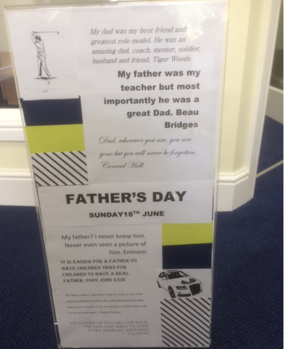 Ascot Branch Display Quotes on Fathers Day